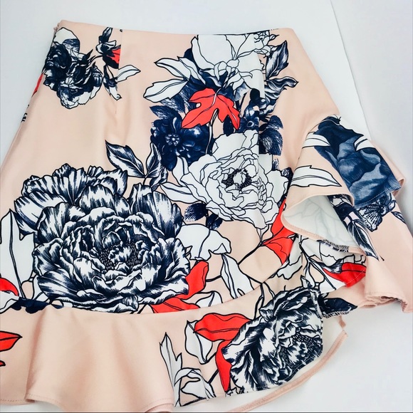 Morrisday | Skirts | Morrisday Ruffled Side Floral Skirt | Poshmark